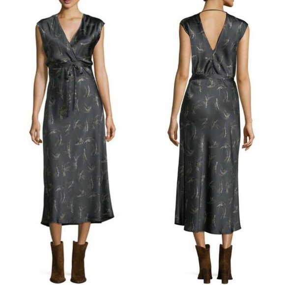 Vince | Dresses | Vince Multicolor Spring Floralprint Silk Slip Size S ...